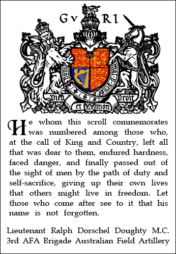 The Life and Death of Lt Ralph. D. Doughty.M.C